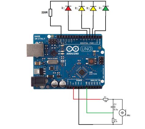 sound level detector using arduino and microphone ~ simple projects