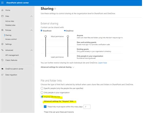sharepoint copy or share link to anyone with the link microsoft