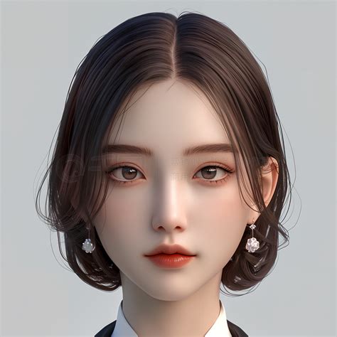 3d数字艺术 女性员工的3d渲染仿真数字人 Ai立体元素免费下载 Png格式 2784像素 编号69679391 千图网