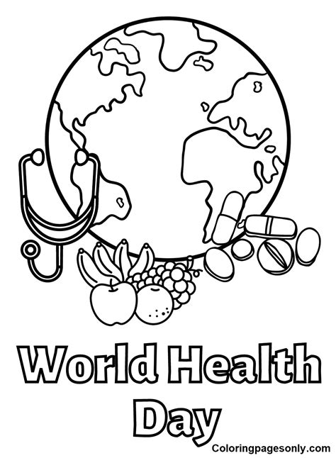 Páginas Para Colorear Imprimibles Del Día Mundial De La Salud Páginas