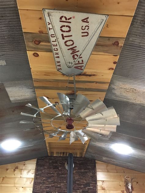 6 New Aermotor Windmill Ceiling Fan With Vane In A Beautiful Rustic