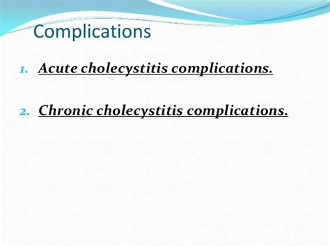 Complications Of Cholecystitis