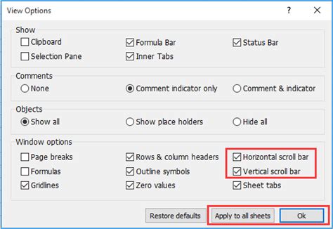 how to show or hide horizontal and vertical scroll bar in