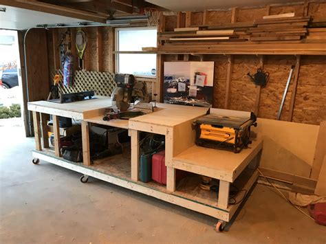 New Mobile Workbench With Table Saw Outfeed Mitre Station And Router