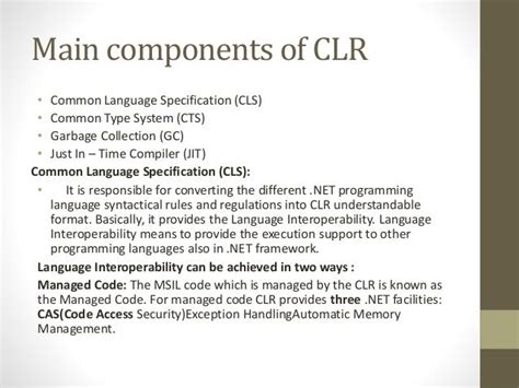 common language runtime clr