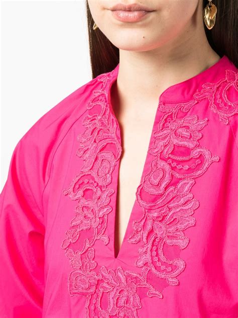 Ermanno Firenze Floral Embroidered Cotton Dress Farfetch