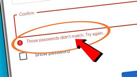 those passwords didn t match try again password don t match