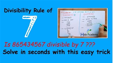 Divisibility Rule For 7 Easy Trick To Solve Divisibility Rule Of 7