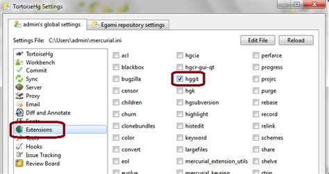 git how to pull or push a project using tortoisehg to