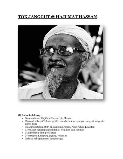 Latar Belakang Tok Janggut