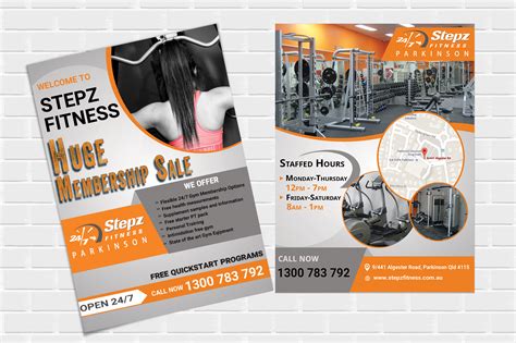 Elegant Playful Gym Flyer Design For Stepz Fitness Parkinson By Kowzi