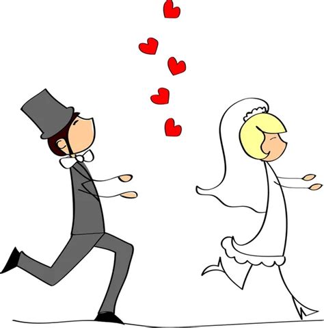 Wedding Cartoon Bride And Groom — Stock Vector © Virinaflora 14448015