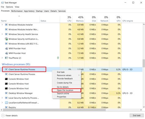 what is csrss exe process client server runtime process