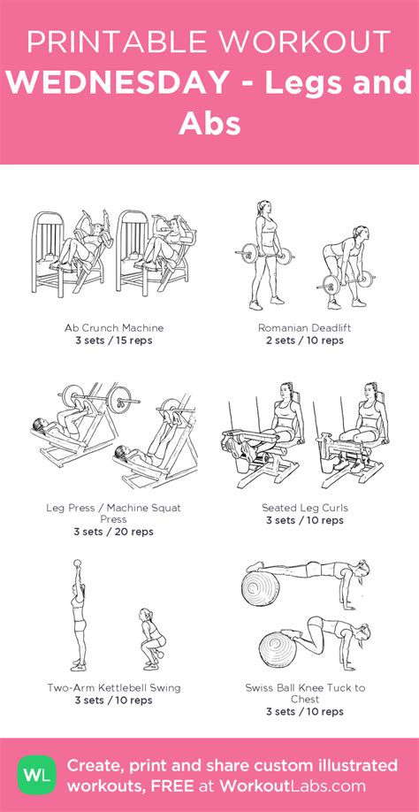 Wednesday Legs And Abs Gym Workout Plan For Women Workout Plan Gym
