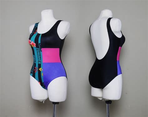High Leg Vintage 1980s Swimsuit Glam 80s One Piece Ta… Gem