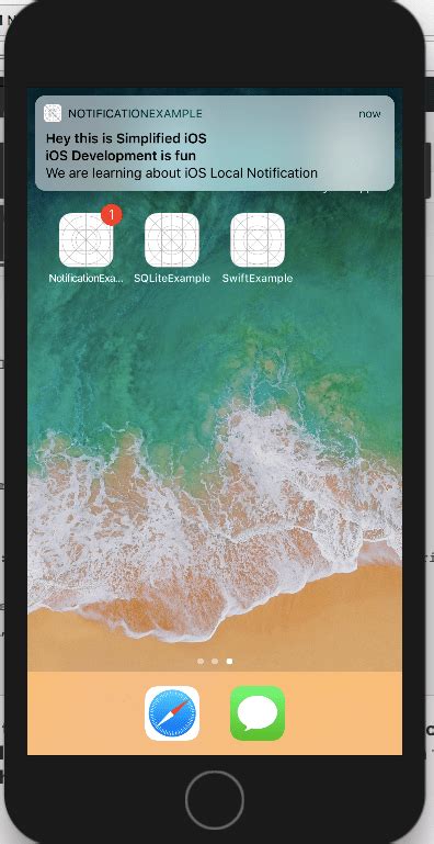 ios local notification tutorial using swift when app is in foreground