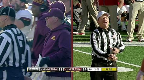 4q neb minnesota penalty roughing passer c botticelli for a 1st