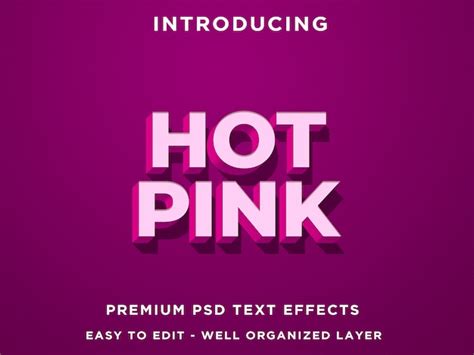 Premium Psd Hot Pink Text Effect