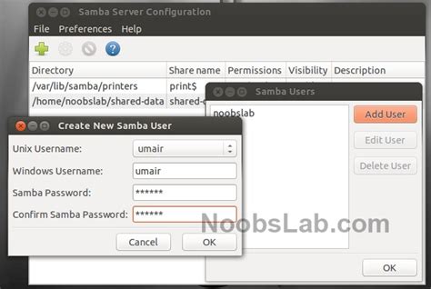 create safe and easy shares using samba for windows machines noobslab