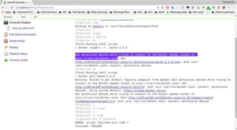 jenkins docker got permission denied while trying to