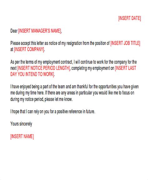 Free 41 Resignation Letter Formats And Templates In Pdf Ms Word