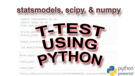 learn how to perform t test using python youtube