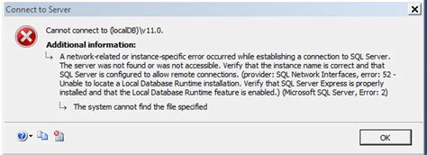 connection unable to connect to local server in ssms 2014 sql server