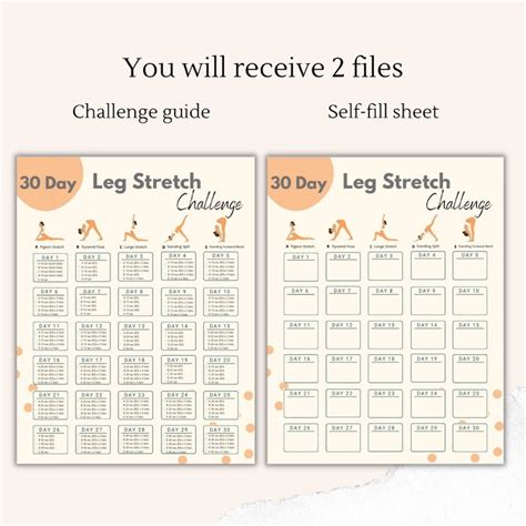 30 Day Leg Stretch Challenge Digital Hamstring Workout Guide Etsy