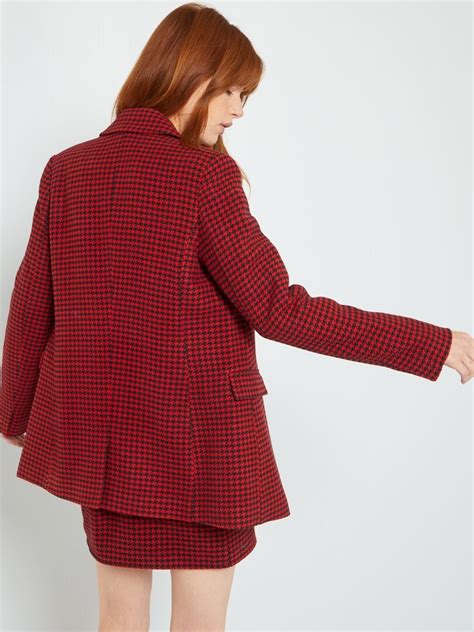 Veste De Tailleur Rouge Noir Kiabi 35 00€