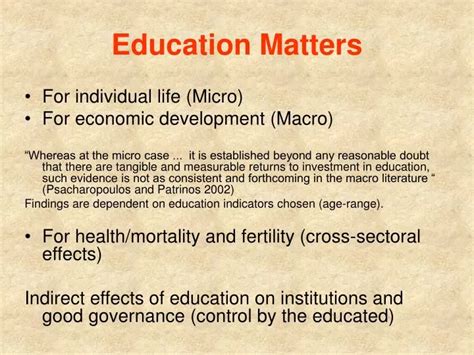 Ppt Education Matters Powerpoint Presentation Free Download Id 813971