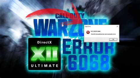 call of duty warzone pc solución directx dev error 6068 youtube