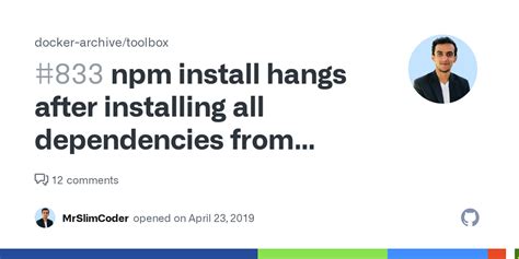 npm install hangs after installing all dependencies from package json