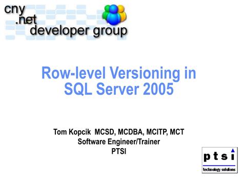 ppt row level versioning in sql server 2005 powerpoint