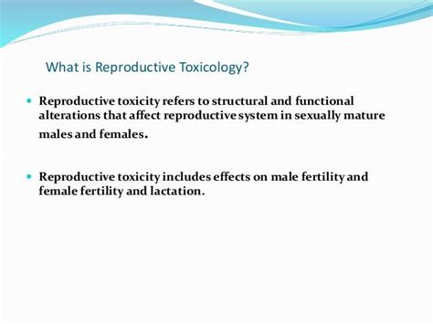Male And Female Reproductive Toxicology