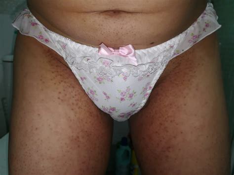 Put On This Cute White Flower Pattern Panty Its Ready To Play By Me