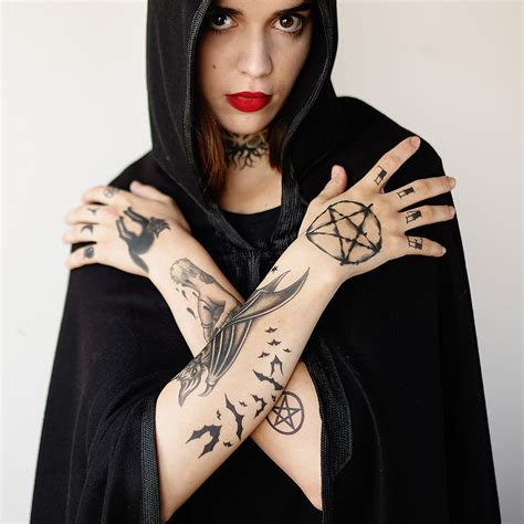 Hexerei Tattoo Set Hexe Tattoos Wicca Tattoo Dämon Etsy