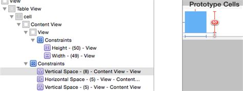 ios storyboard conflicting constraints for uitableviewcell while