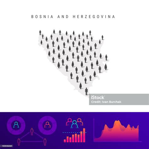 Ilustración De Bosnia Y Herzegovina Mapa De La Gente Silueta Vectorial