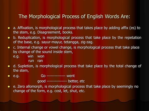 Ppt Morphological Process Is Defined As A Process By Which On