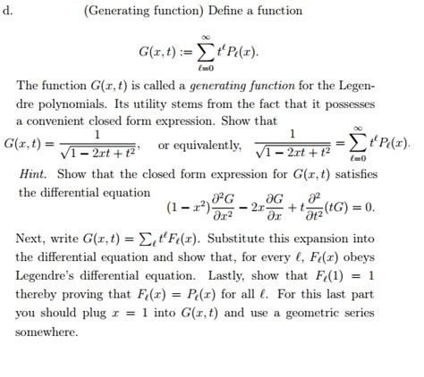 solved generating function define a function the functi