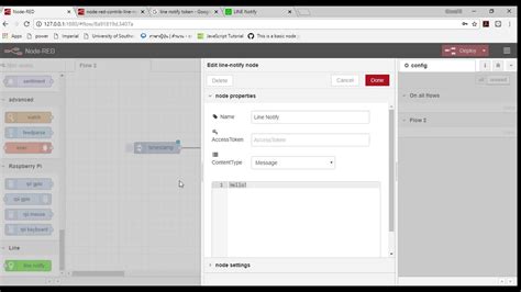 line notify message using node red youtube
