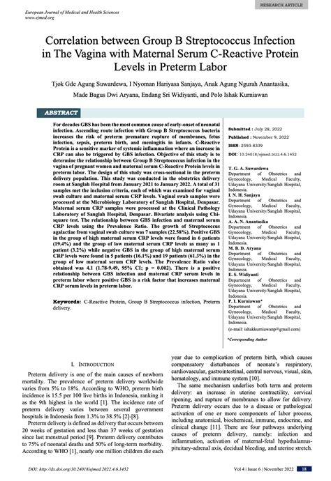 Correlation Between Group B Streptococcus Infection In The Vagina With