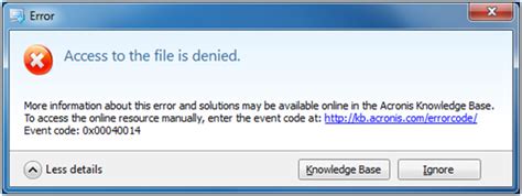 access to the file is denied