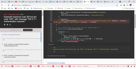 expected response code 250 but got code “530” with message 530 5 7 1