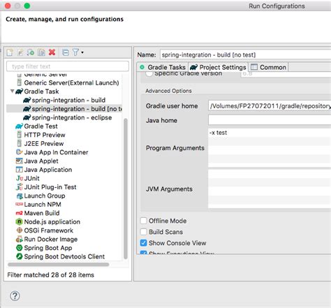 spring tool suite how pass gradle command parameters to execute a