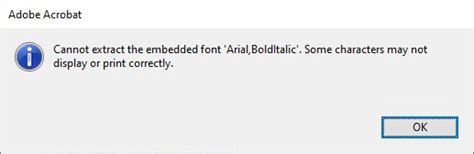 cannot extract the embedded font error adobe support community