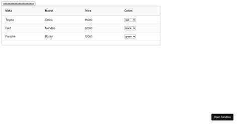 ag grid select and button renderer codesandbox
