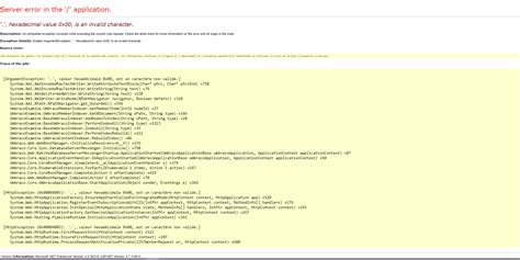 hexadecimal value 0x00 is an invalid character using umbraco and