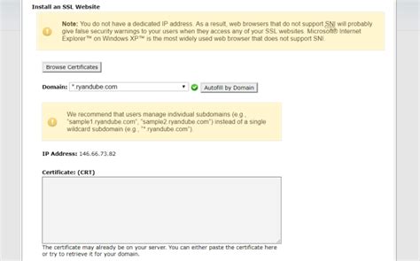 how to get your own ssl certificate for your website and install it