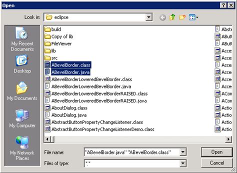 getting the selected file or files filedialog swt java tutorial